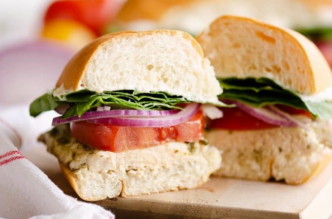 Pesto Chicken Sub Sandwich - Easy Lunch Recipe