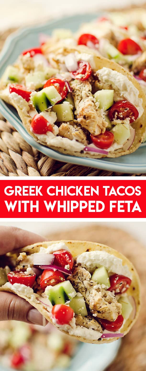 Greek Chicken Tacos with Whipped Feta