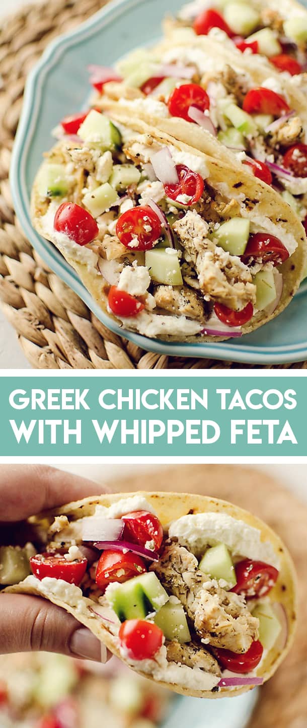Greek Chicken Tacos with Whipped Feta