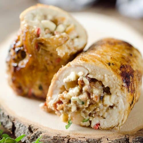 Chicken, Bacon & Feta Roulade
