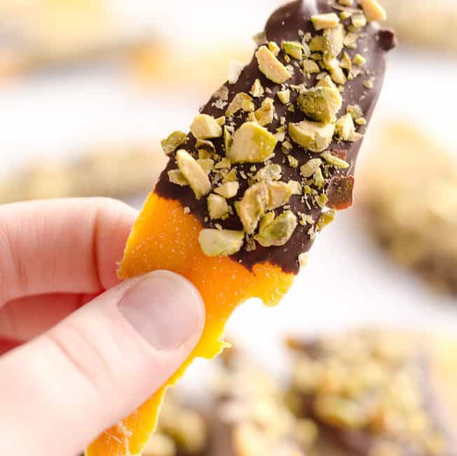Chocolate & Pistachio Covered Mangoes - Healthy Snack