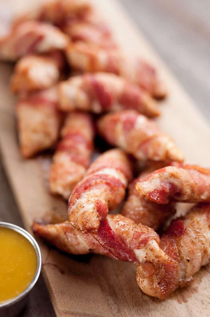 Sweet & Spicy Bacon Wrapped Turkey Tenders - Crowd Favorite!