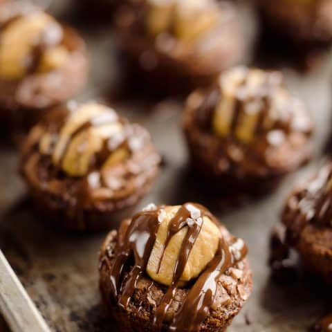 Peanut Butter Buckeye Brownie Cups - Mini Dessert Recipe