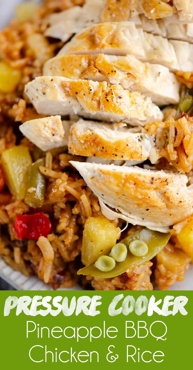 Pressure Cooker Pineapple BBQ Chicken & Rice - 30 Minute Recipe