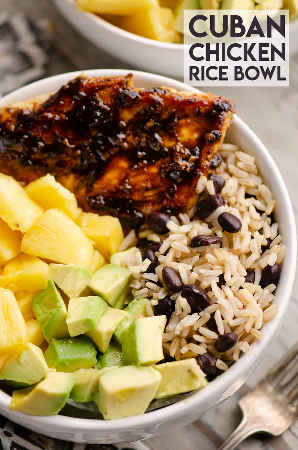 Cuban Chicken Rice Bowl - Healthy Meal Prep