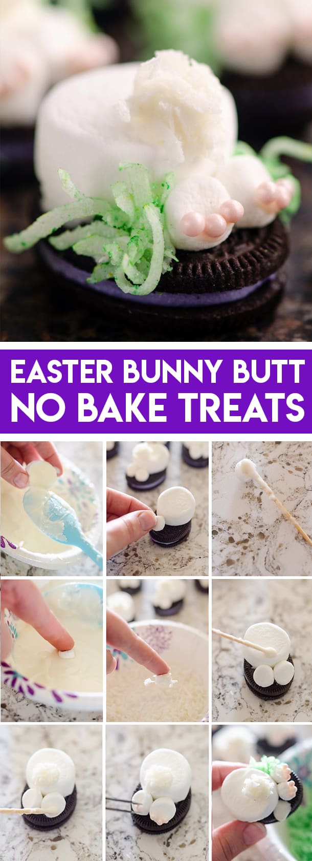 Easter Bunny Butt No Bake Treats