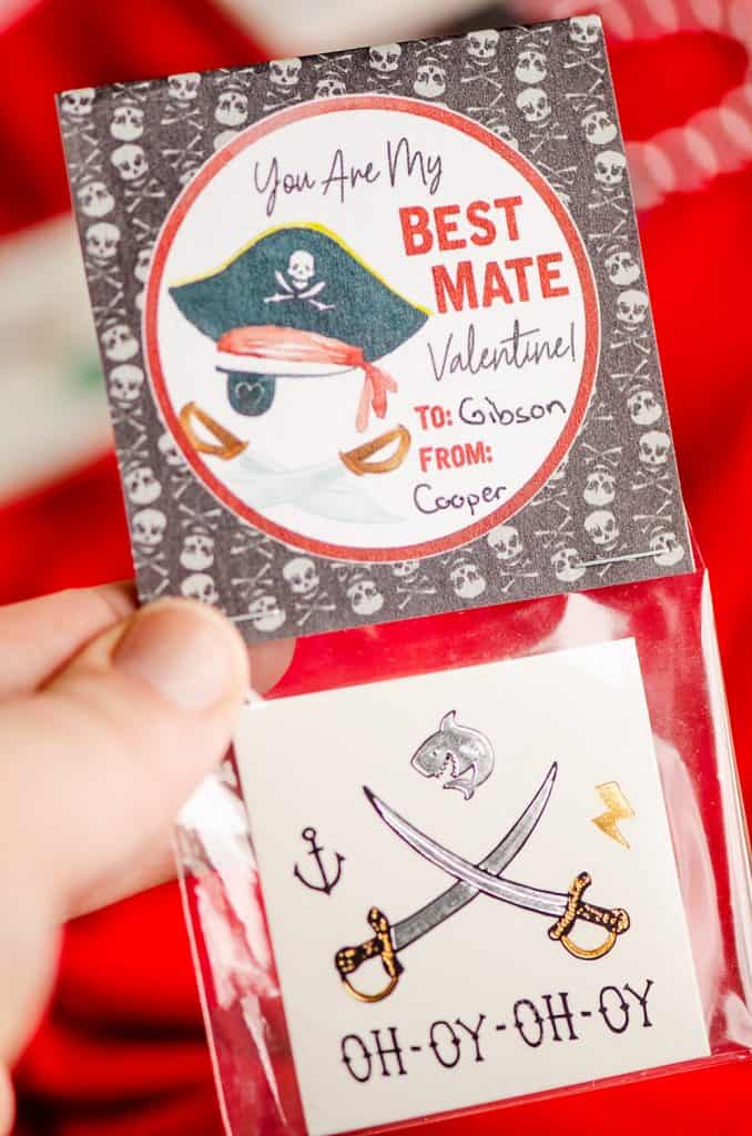 Free Printable Pirate Tattoo Valentines