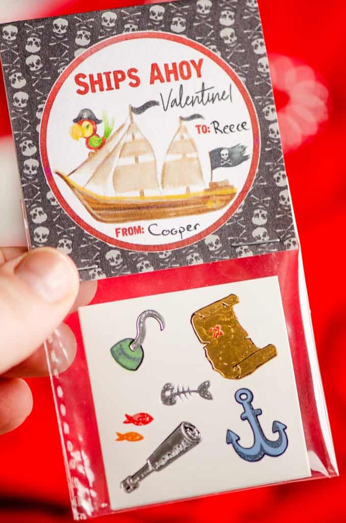 Free Printable Pirate Tattoo Valentines
