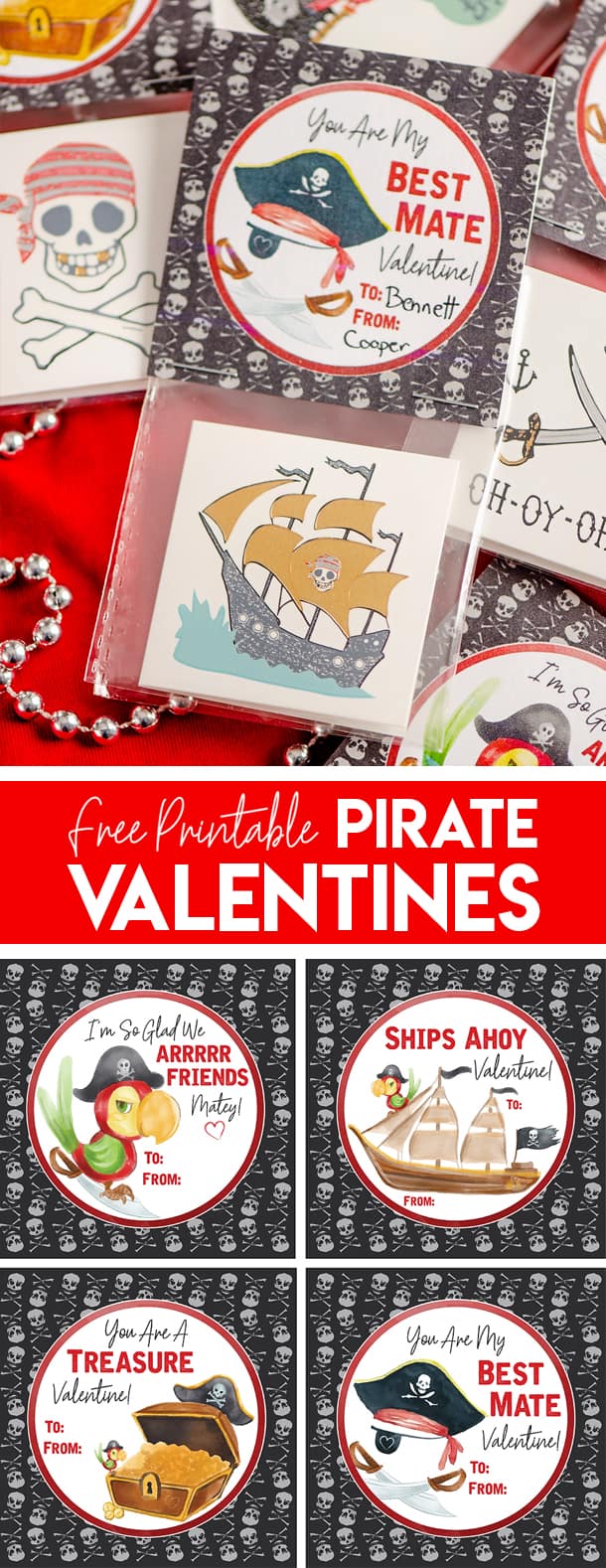 Free Printable Pirate Tattoo Valentines
