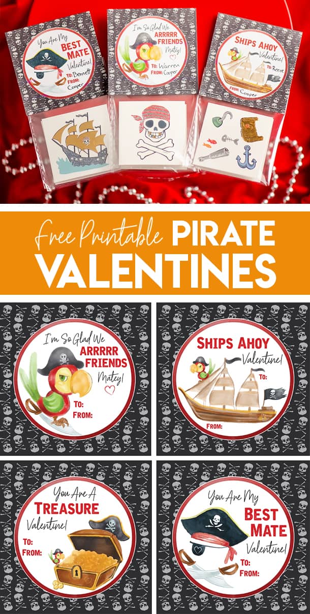Free Printable Pirate Tattoo Valentines