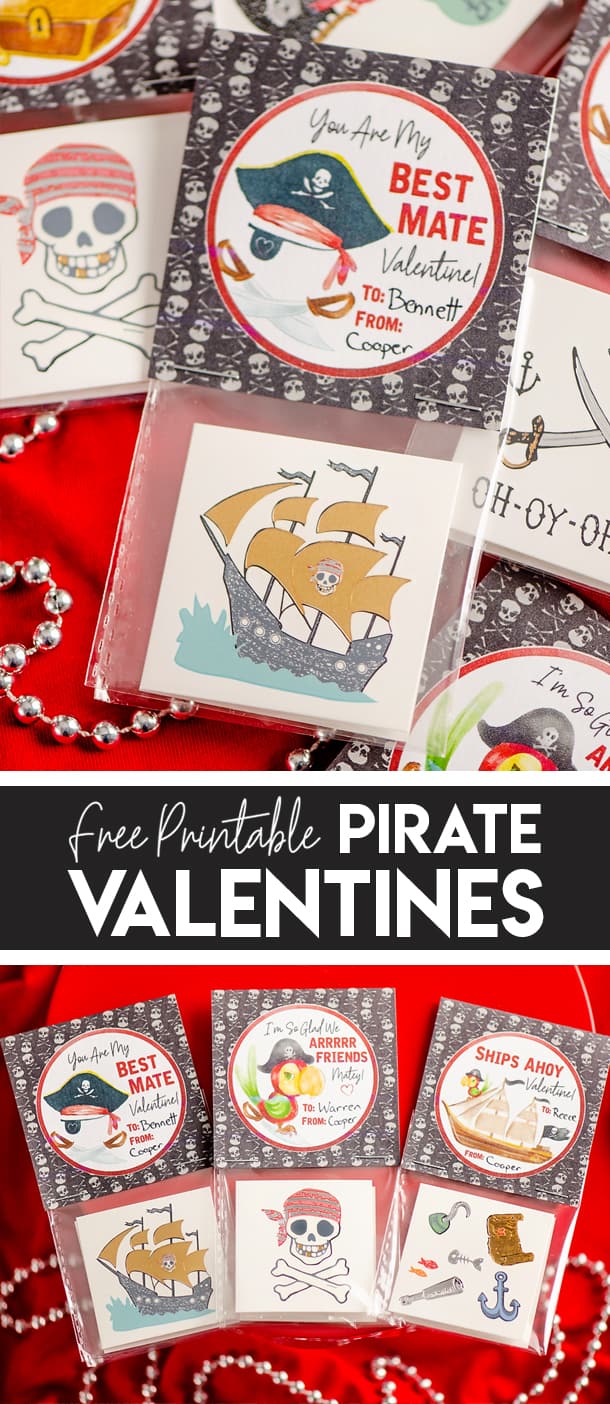 Free Printable Pirate Tattoo Valentines