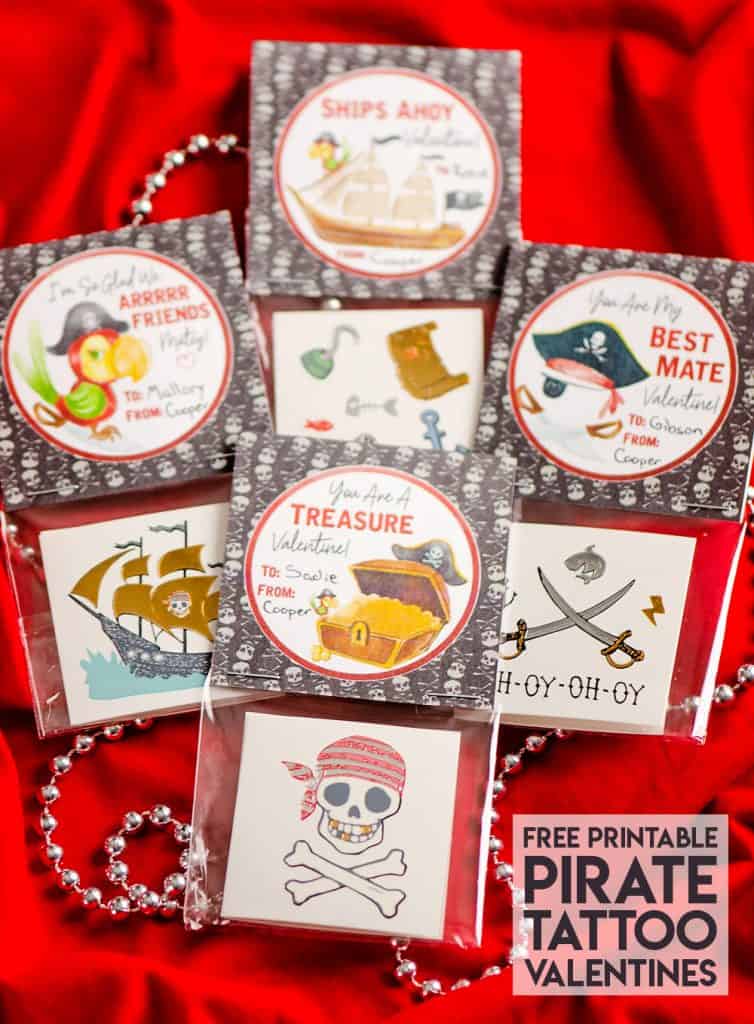 Free Printable Pirate Tattoo Valentines