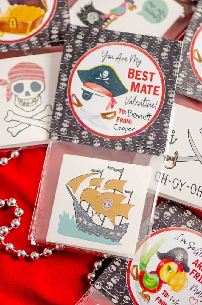 Free Printable Pirate Tattoo Valentines
