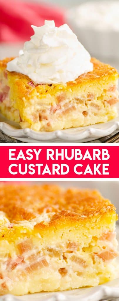 Easy Rhubarb Custard Cake