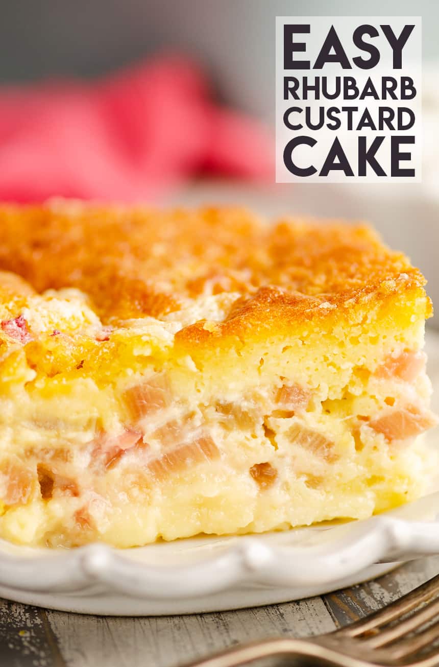 Easy Rhubarb Custard Cake