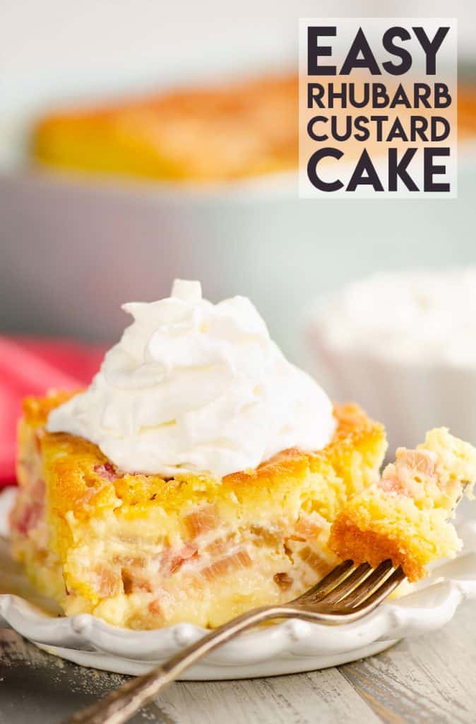 Easy Rhubarb Custard Cake