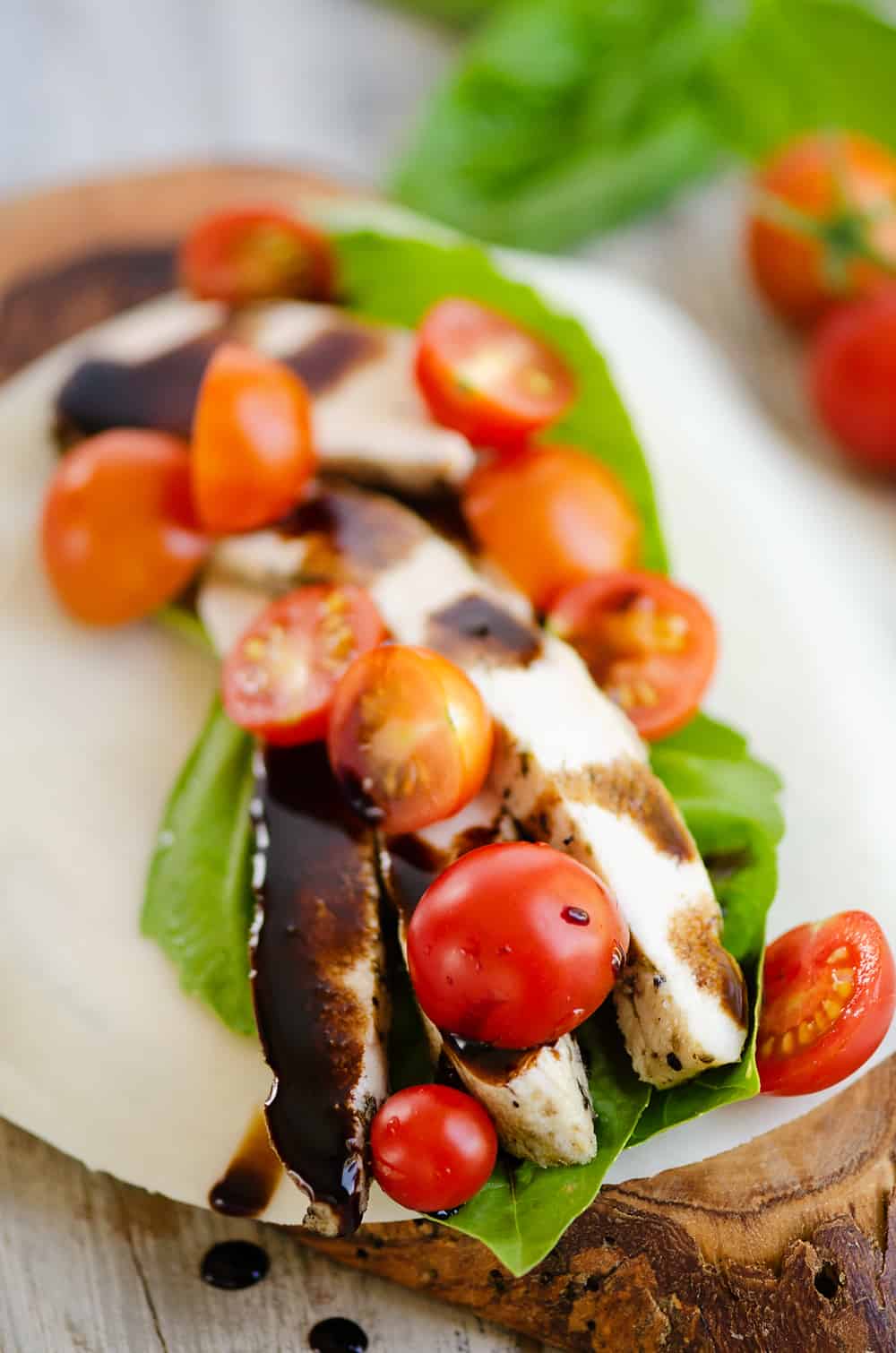 Caprese Chicken Cheese Wrap