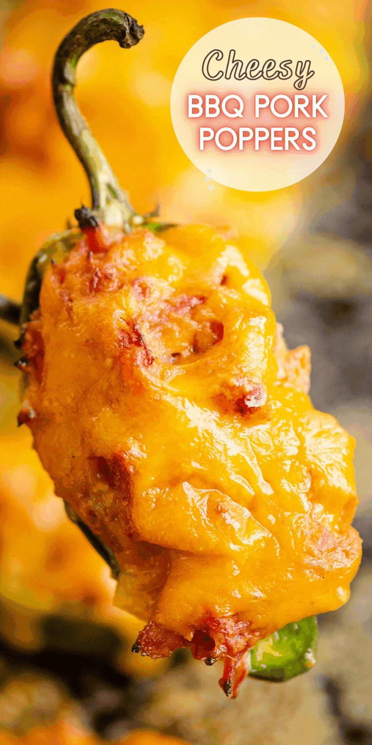 Cheesy BBQ Pork Jalapeno Poppers