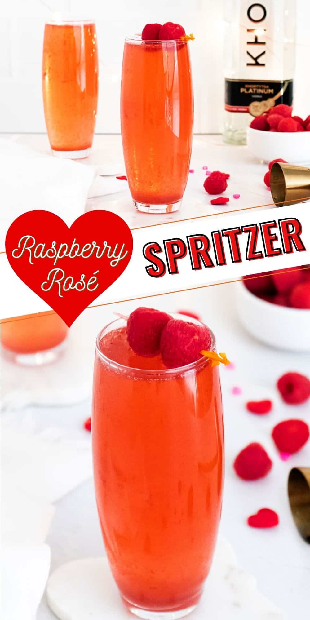 Raspberry Rosé Spritzer Cocktail