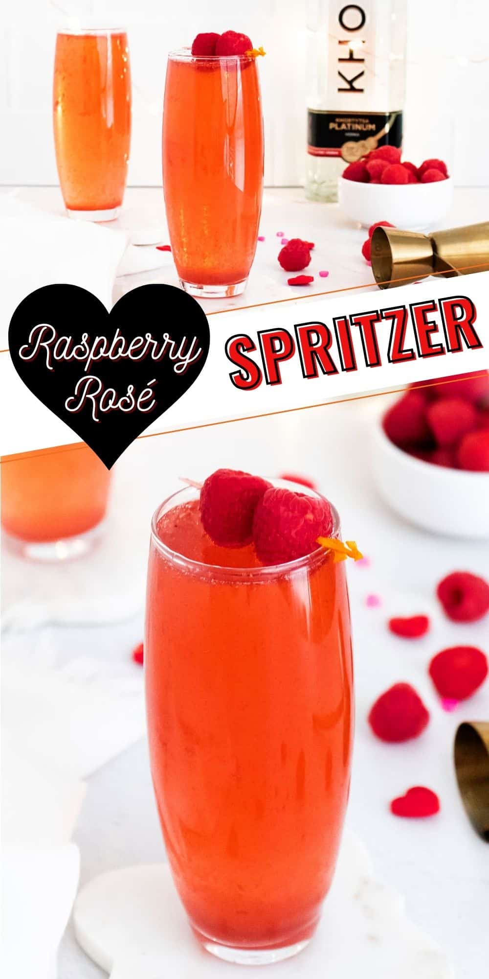 Raspberry Rosé Spritzer Cocktail