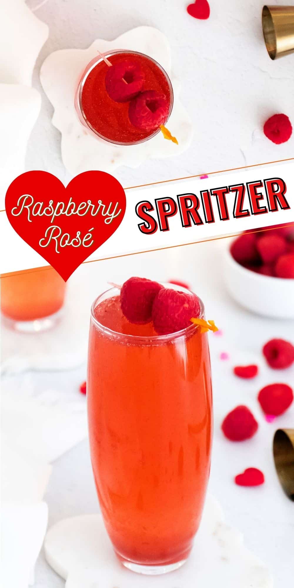 Raspberry Rosé Spritzer Cocktail