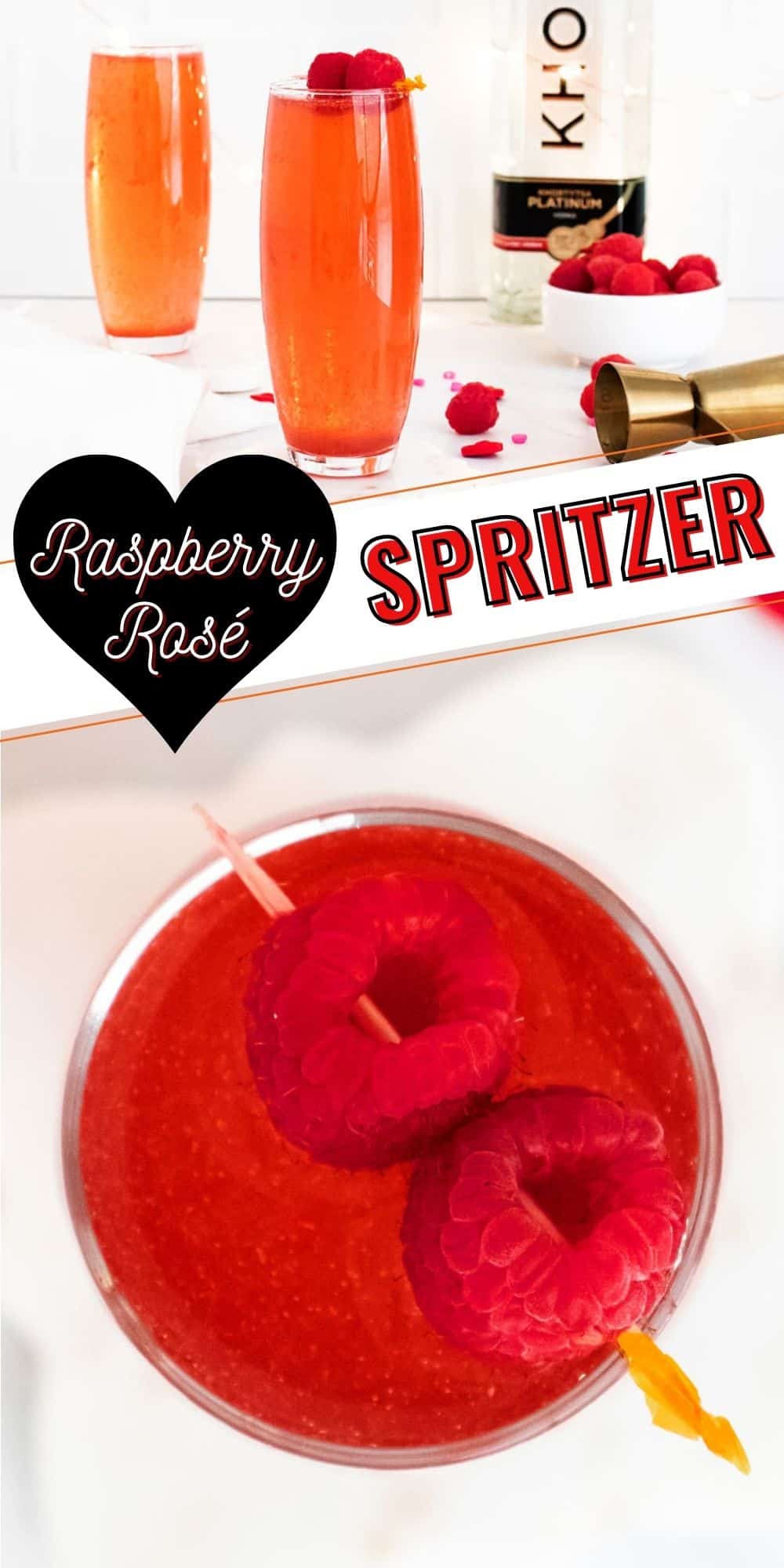 Raspberry Rosé Spritzer Cocktail