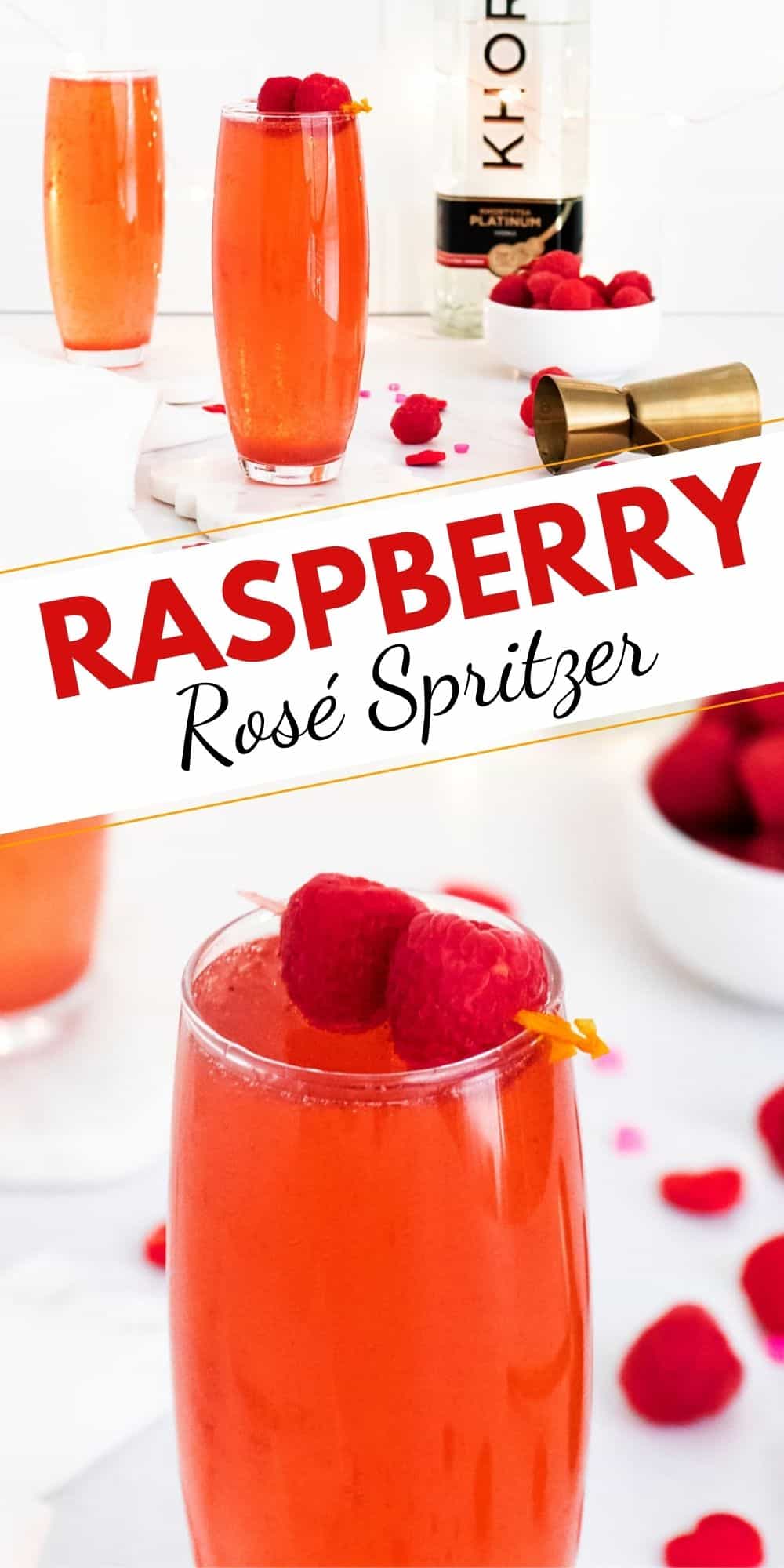 Raspberry Rosé Spritzer Cocktail