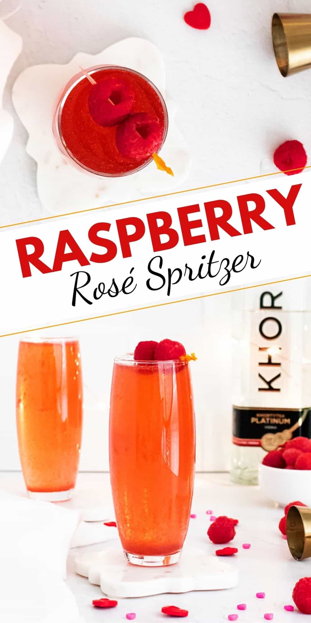 Raspberry Rosé Spritzer Cocktail