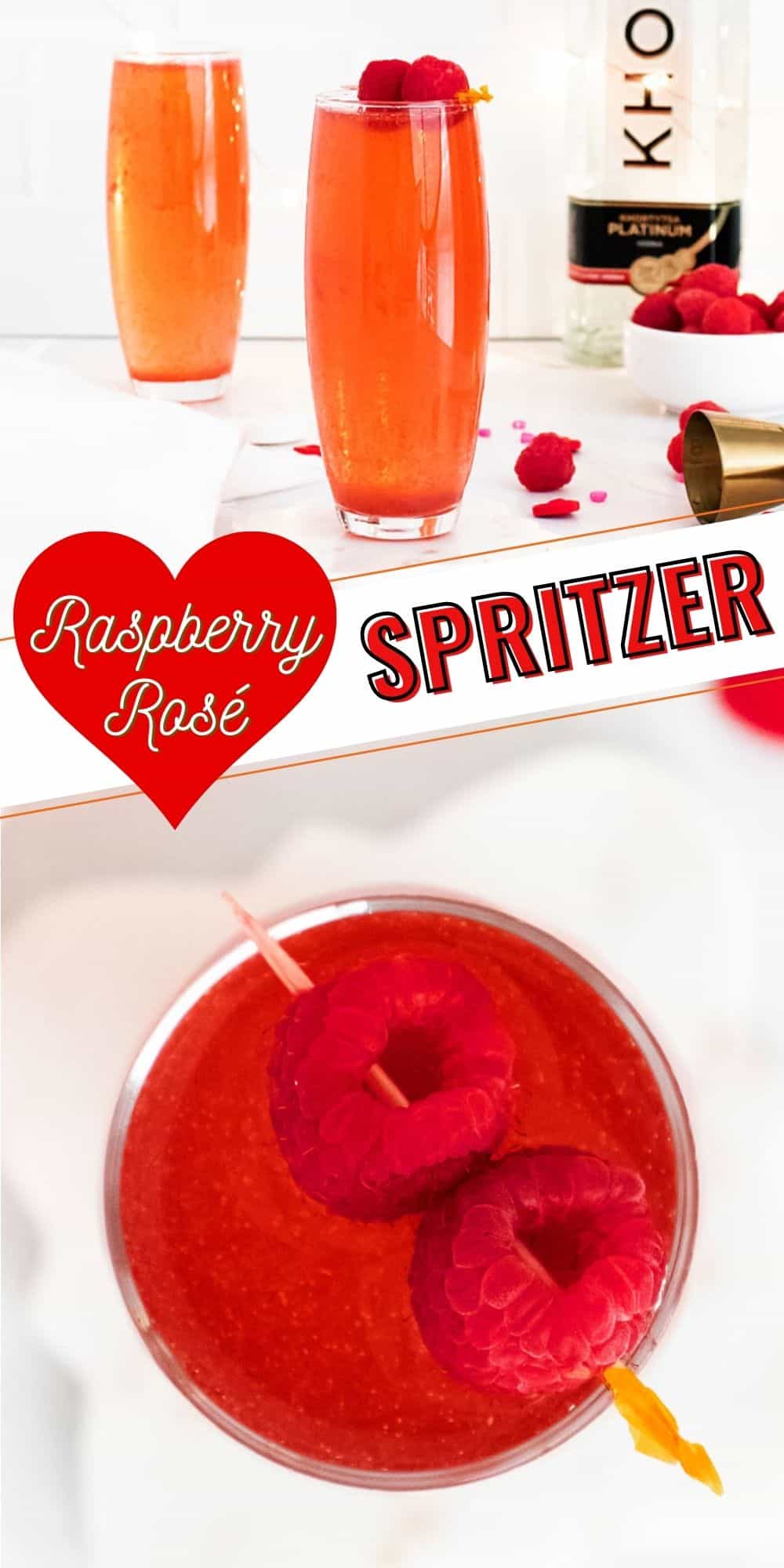 Raspberry Rosé Spritzer Cocktail