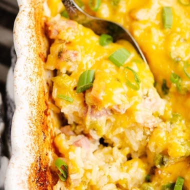 Cheesy Ham & Rice Casserole