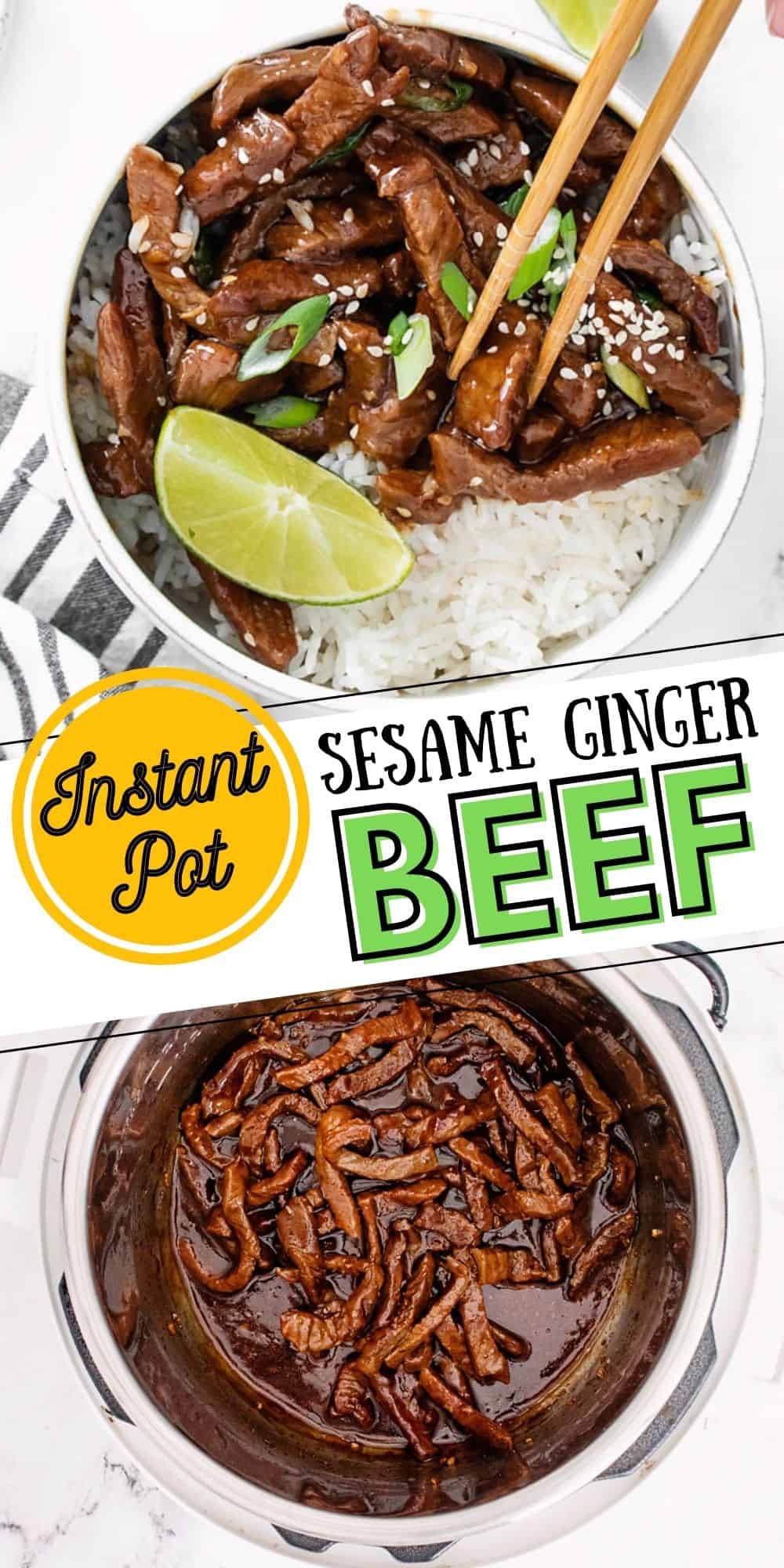 Instant Pot Sesame Ginger Beef with Rice