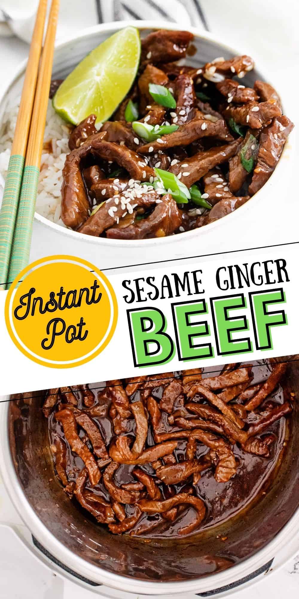 Instant Pot Sesame Ginger Beef with Rice