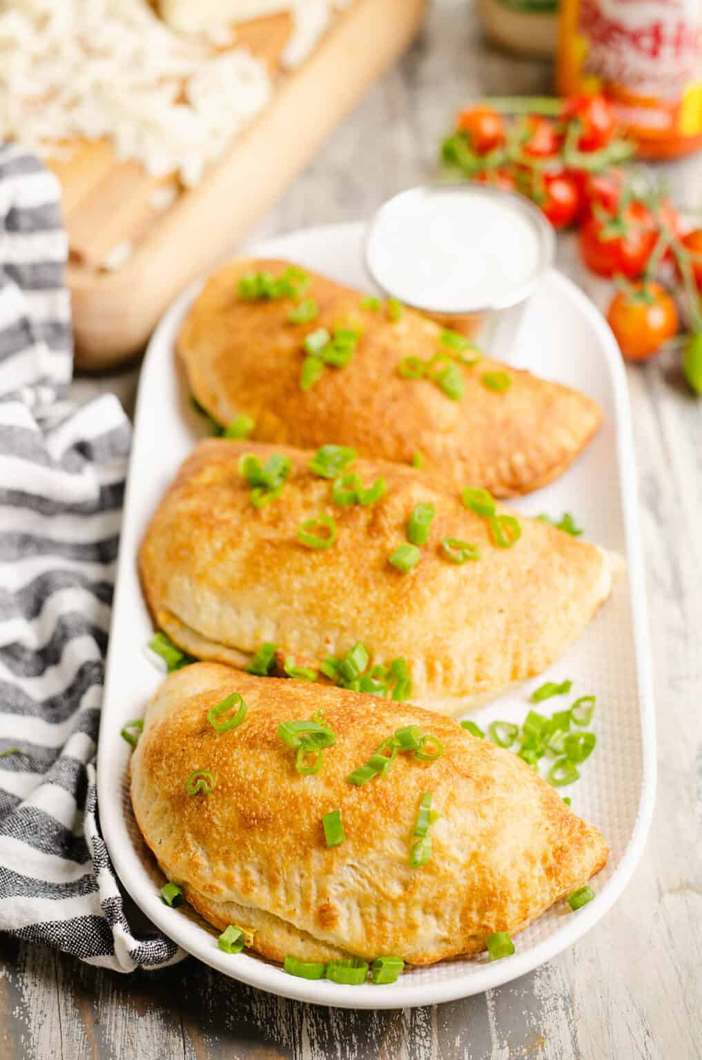 Air Fryer Buffalo Chicken Calzones
