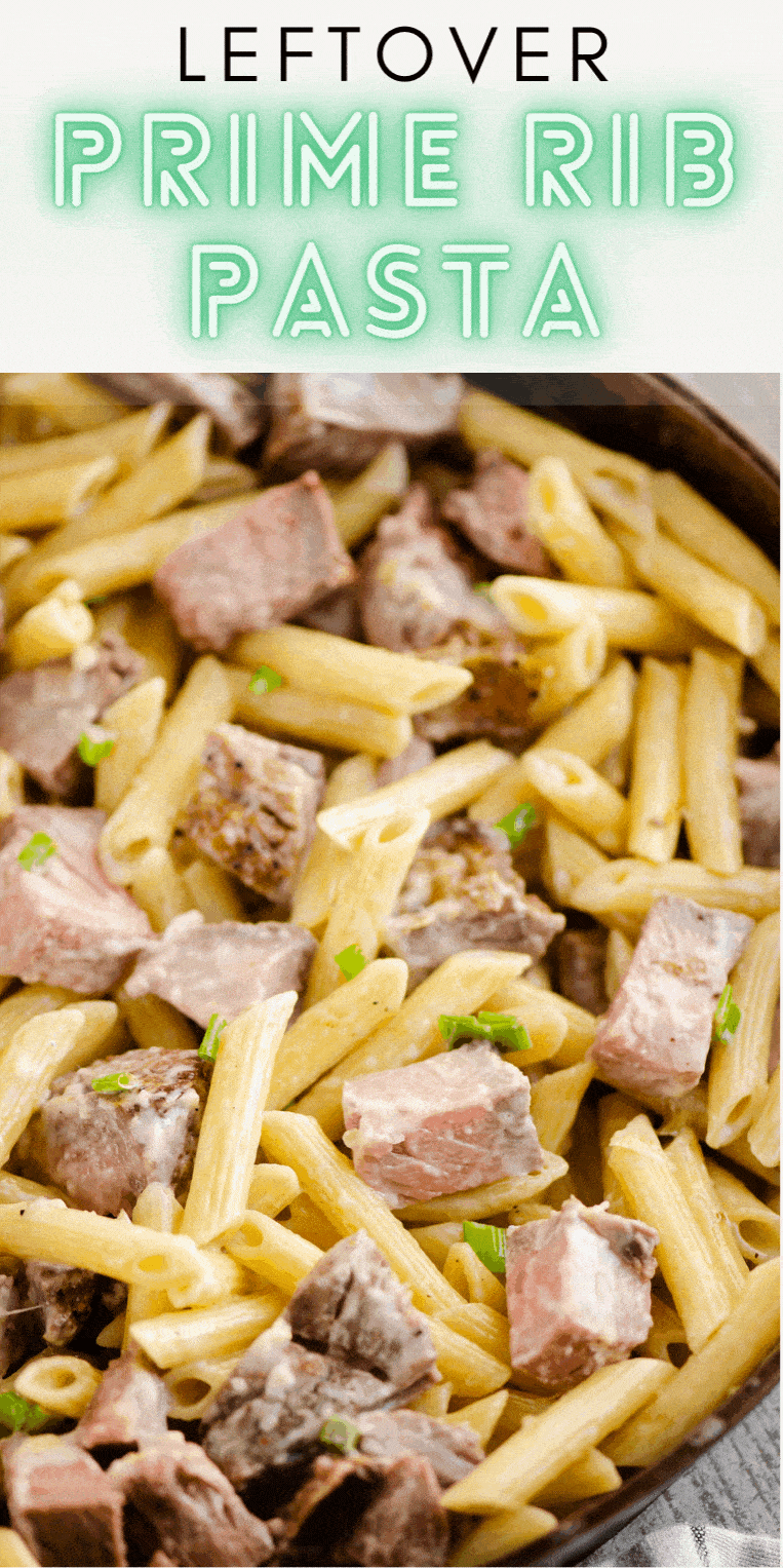 Leftover Prime Rib Pasta in White Wine Cream Sauce