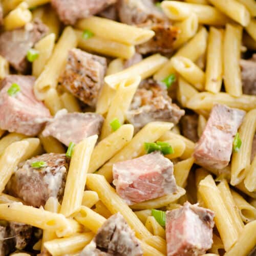 Leftover Prime Rib Pasta in White Wine Cream Sauce