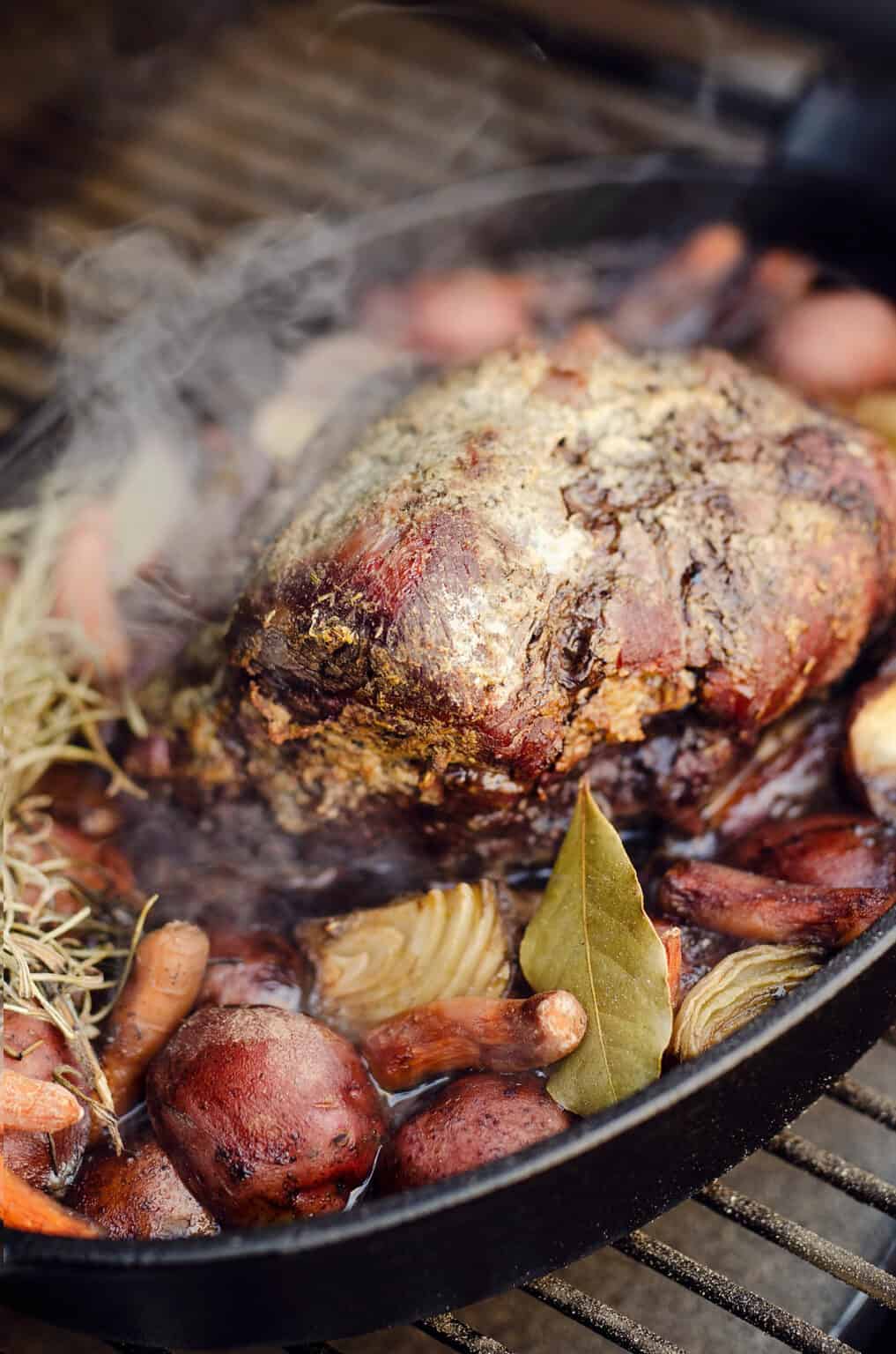 Traeger Smoked Pot Roast & Vegetables