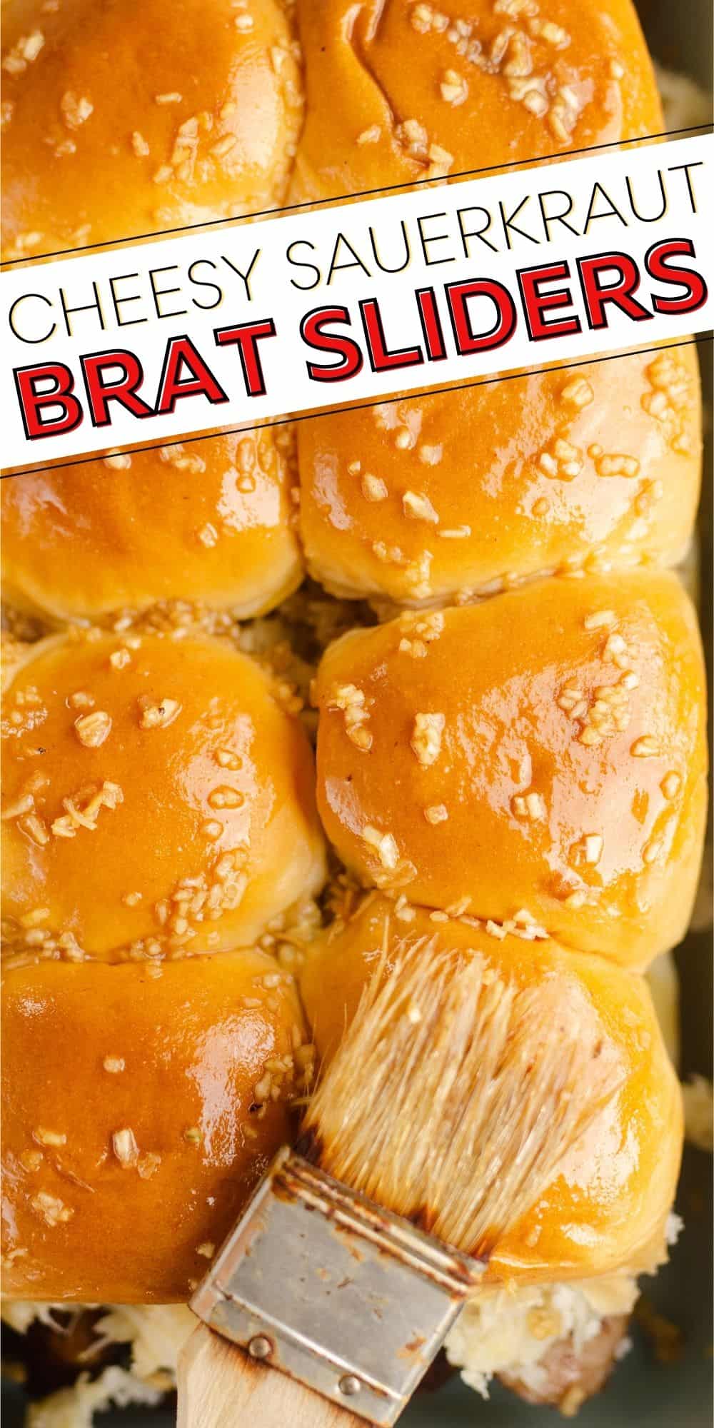 Cheesy Sauerkraut Brat Sliders