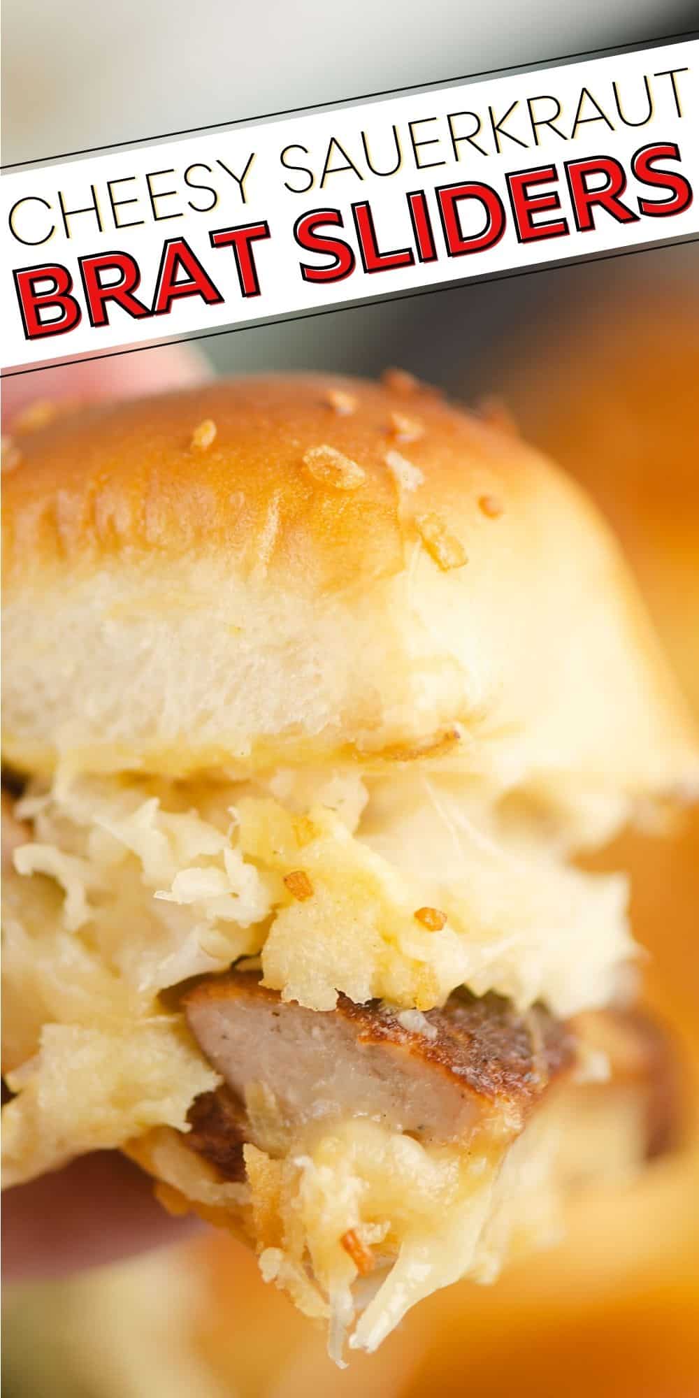 Cheesy Sauerkraut Brat Sliders