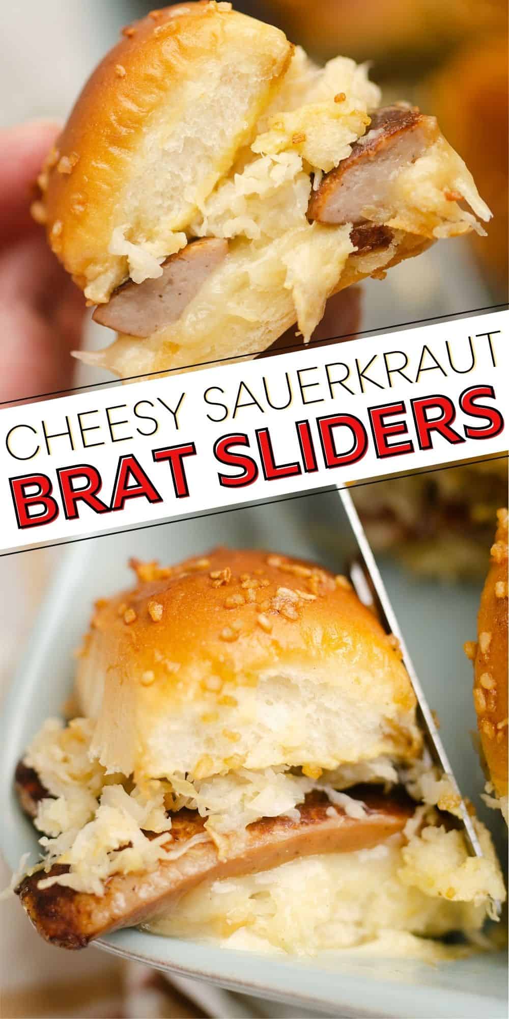 Cheesy Sauerkraut Brat Sliders