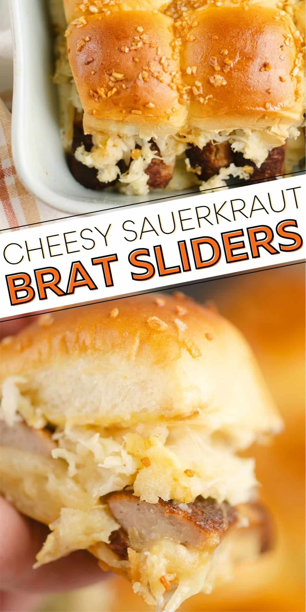 Cheesy Sauerkraut Brat Sliders