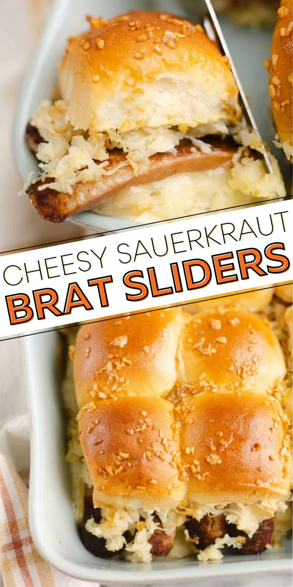 Cheesy Sauerkraut Brat Sliders