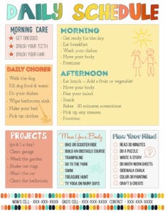 FREE Kids Daily Routine Chart
