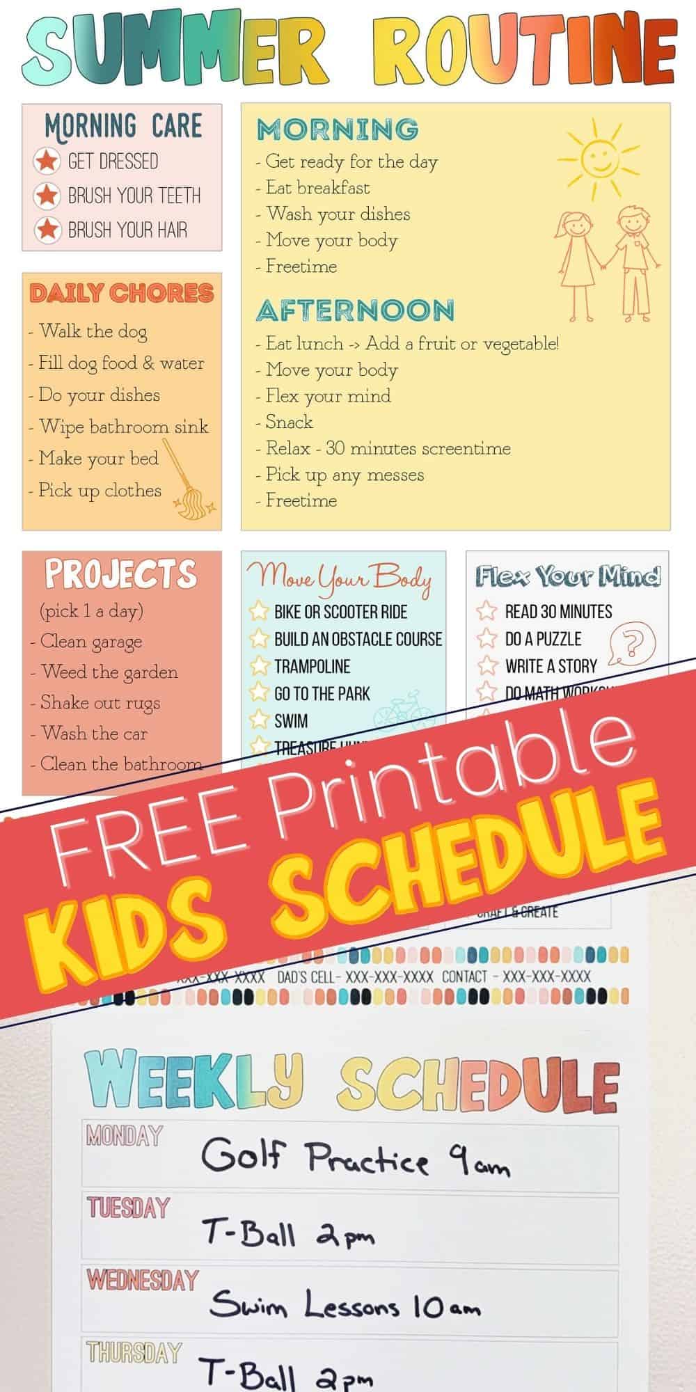 FREE Kids Daily Routine Chart