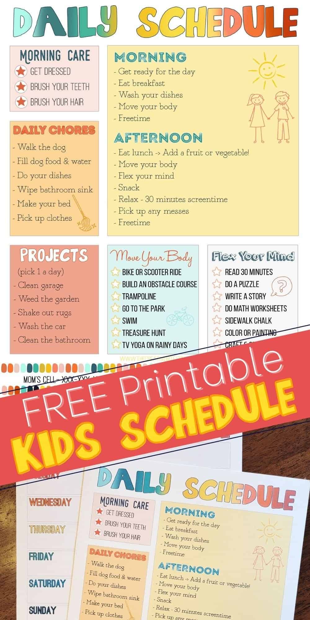 FREE Kids Daily Routine Chart