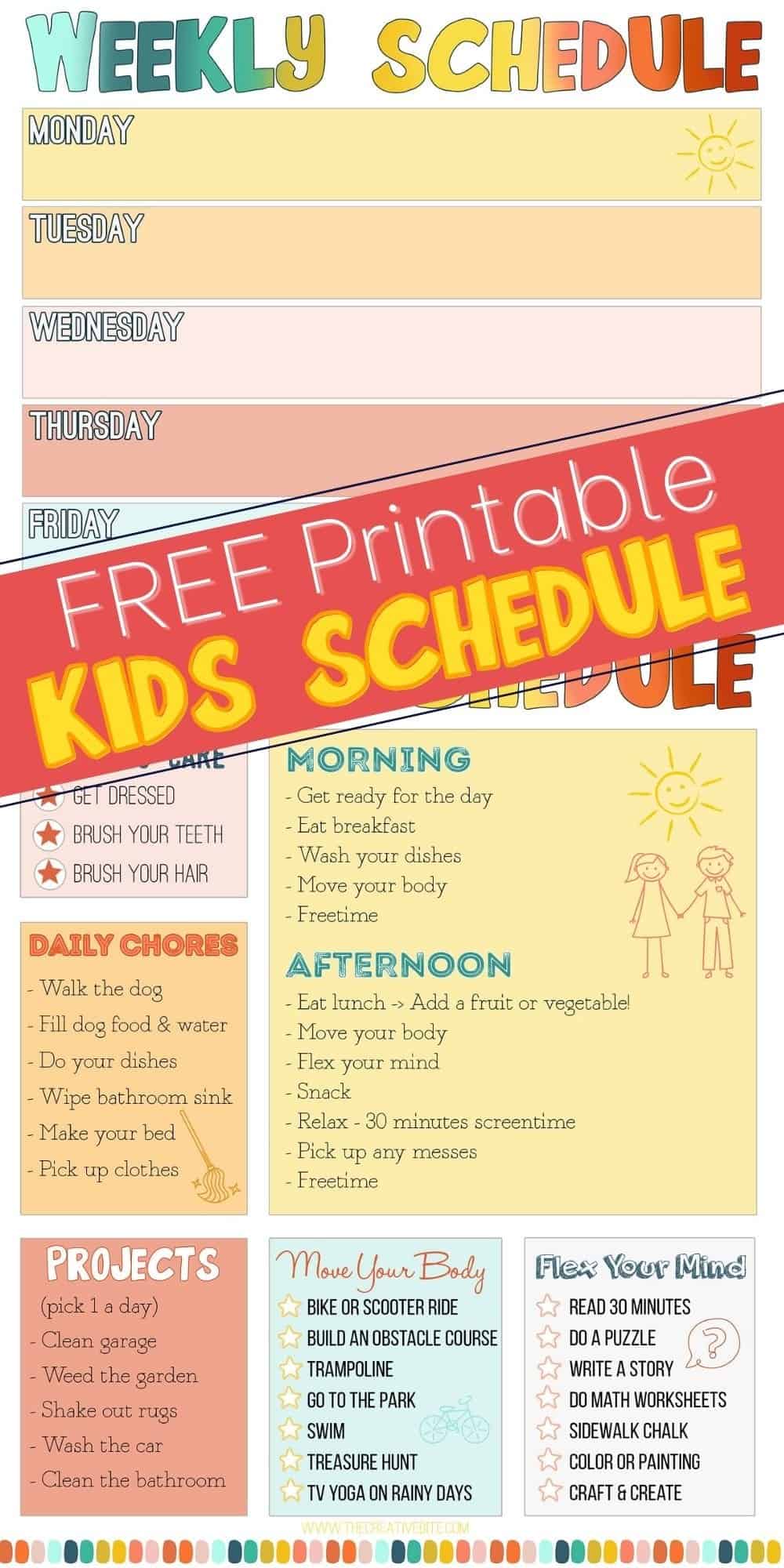 FREE Kids Daily Routine Chart