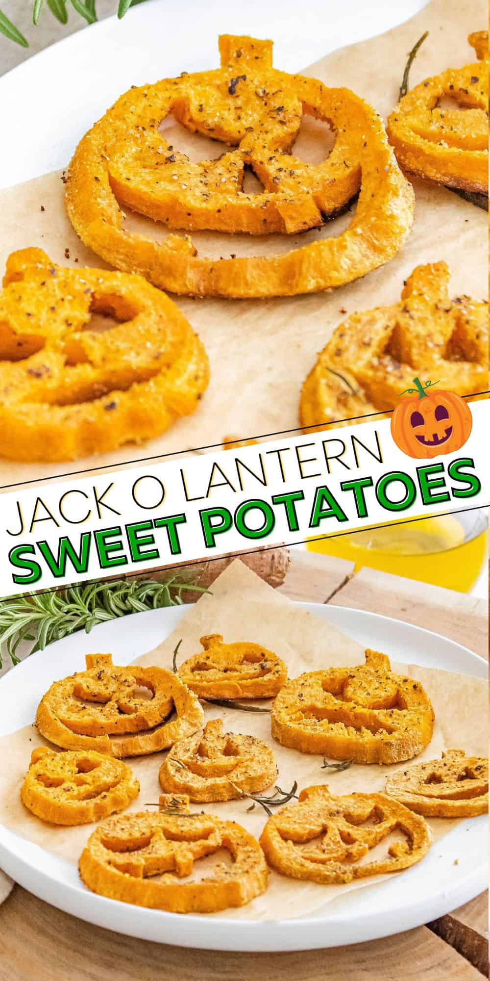 Jack O Lantern Roasted Sweet Potatoes