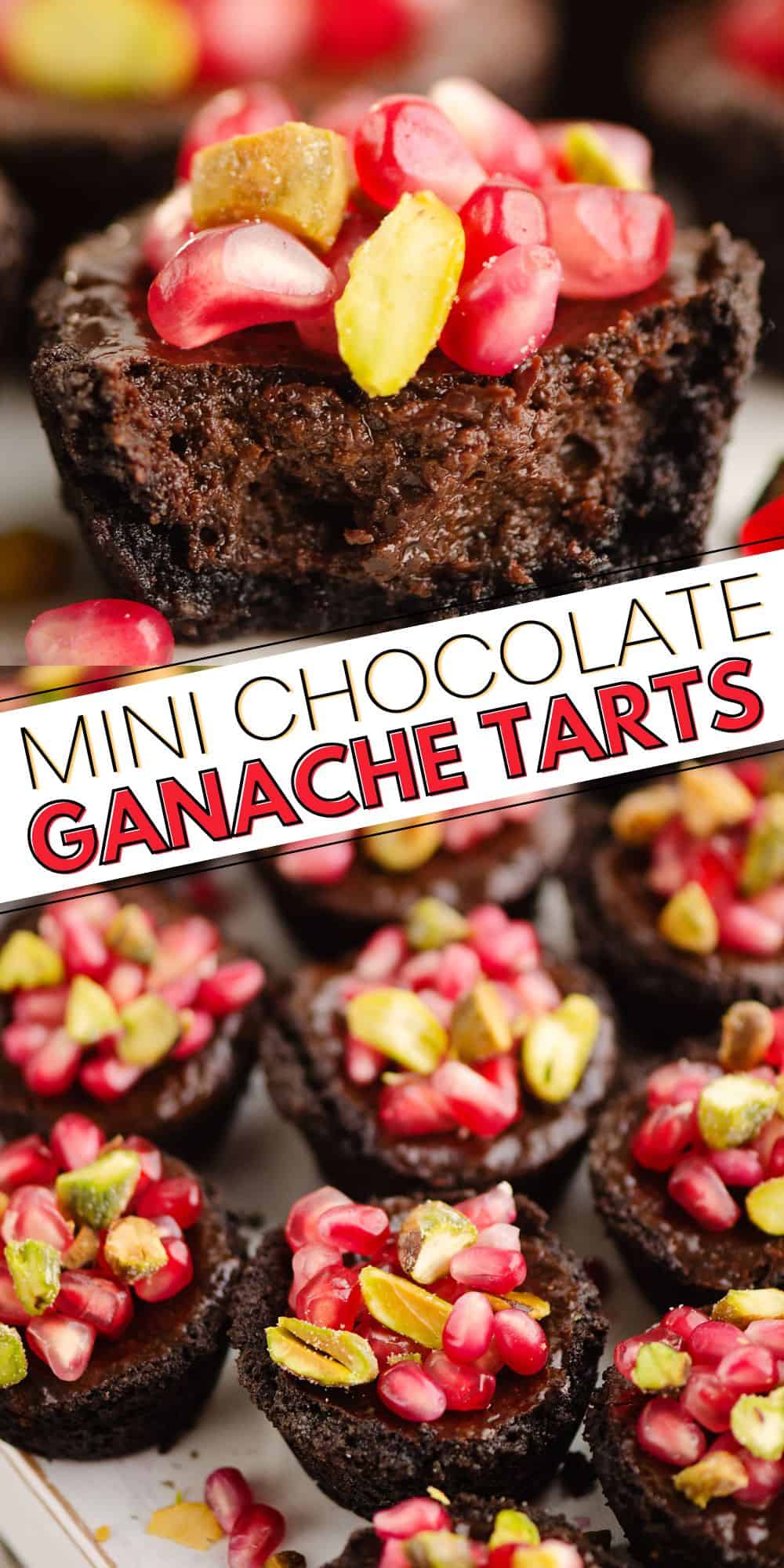 Mini Pomegranate Chocolate Tarts