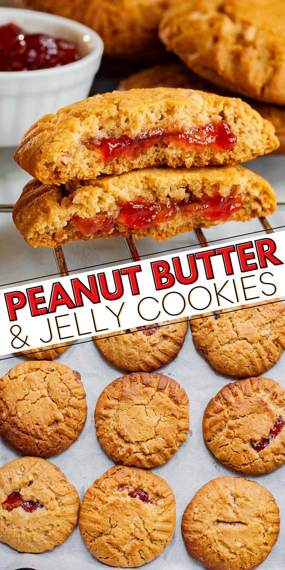 Peanut Butter Jelly Stuffed Cookies