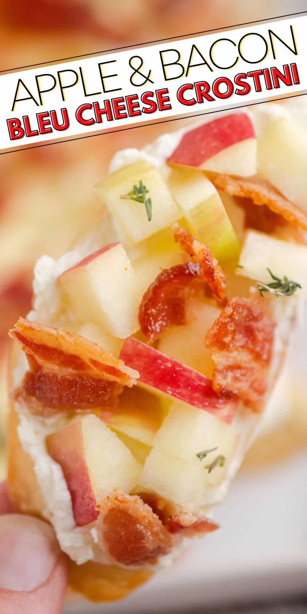 Apple Bacon Bleu Cheese Crostini