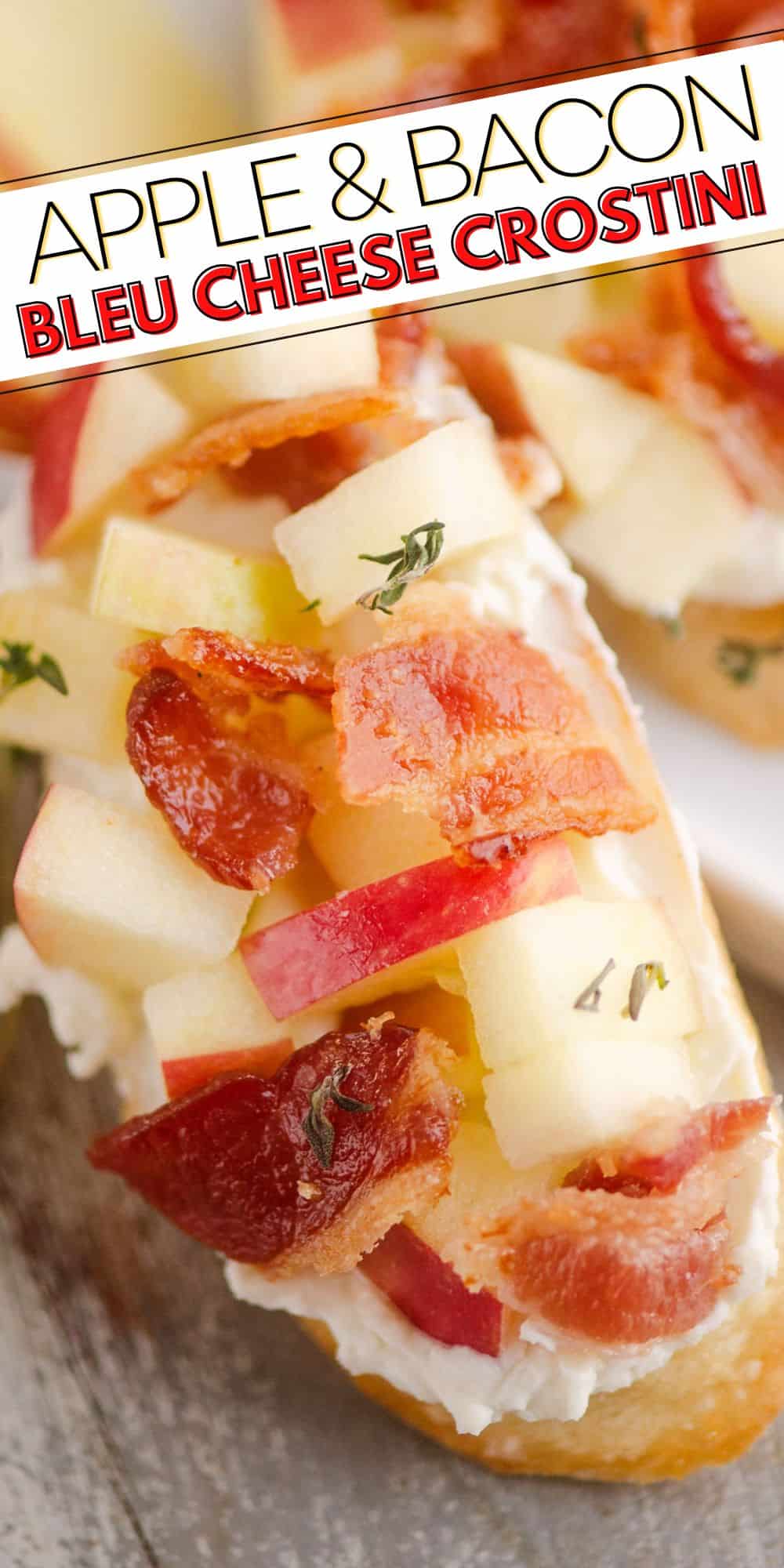 Apple Bacon Bleu Cheese Crostini